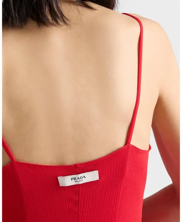 Prada Embroidered Triple Chiffon Slip Dress