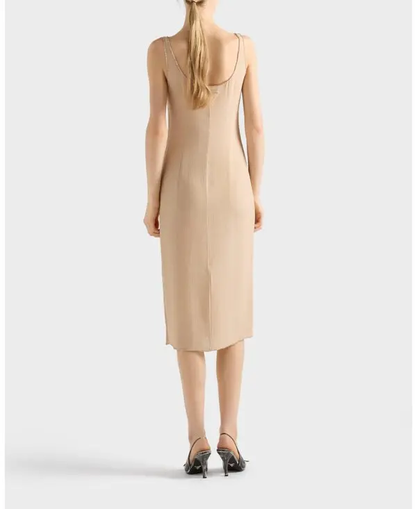 Prada Embroidered Triple Chiffon Dress