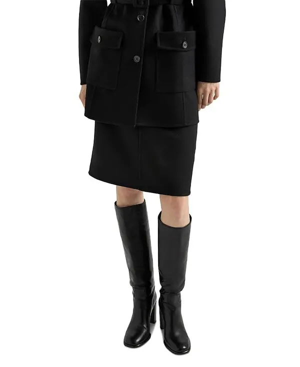 Prada Double Cloth Midi Skirt