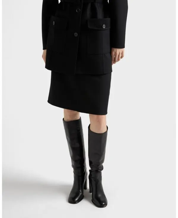 Prada Double Cloth Midi Skirt