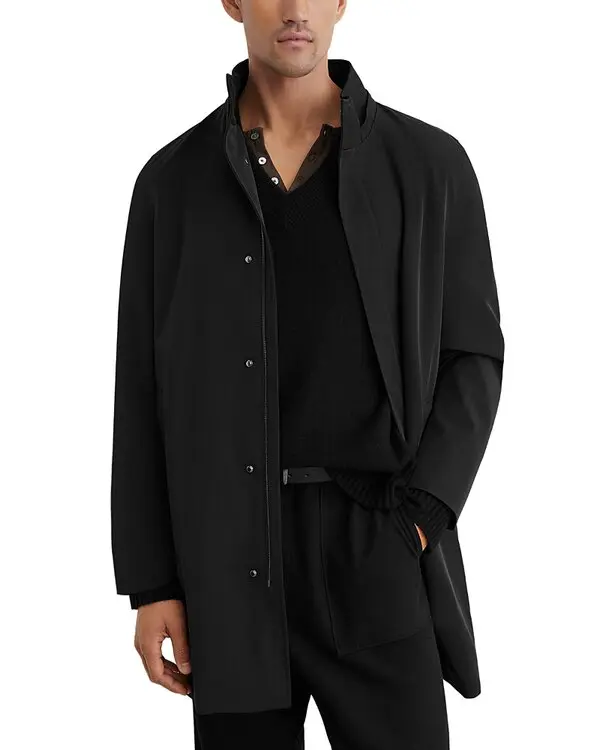 REISS Hilson Overcoat & Removable Quilted Gilet