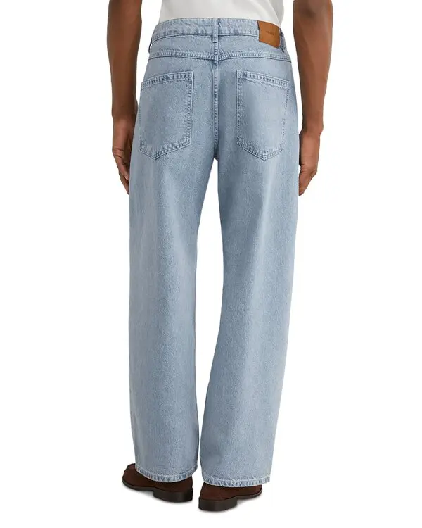 REISS Bowie Cotton Loose Fit 31.5 Jeans In Grey - Light Blue