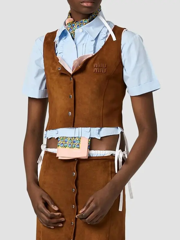 Miu Miu Waxed Suede Top