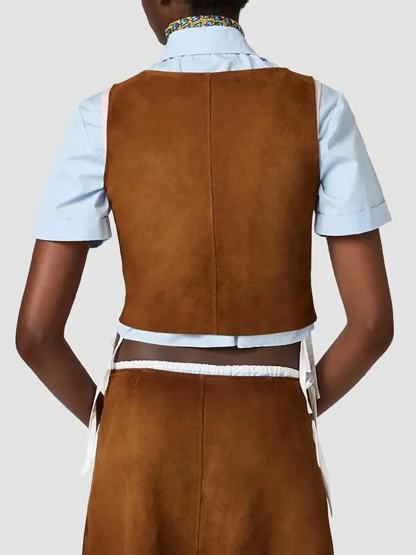 Miu Miu Waxed Suede Top