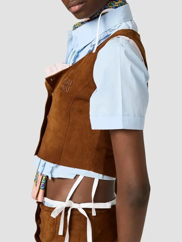 Miu Miu Waxed Suede Top