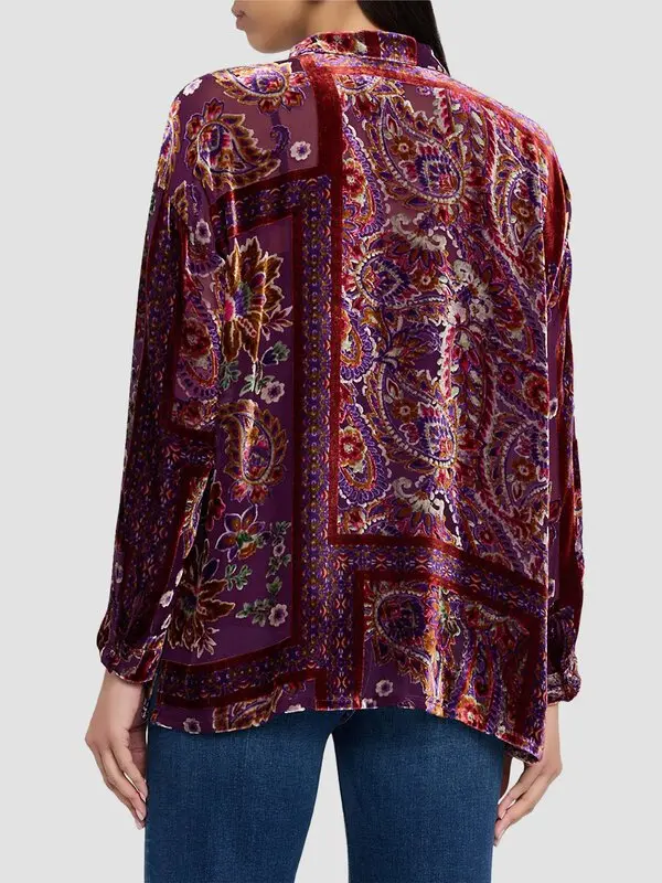 Johnny Was The Slim Audrey Embroidered Floral Burnout Shirt