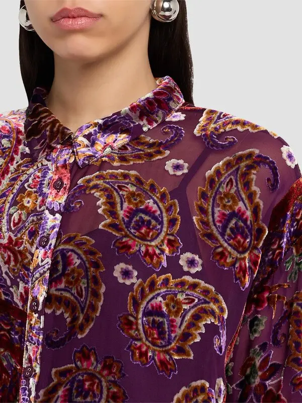 Johnny Was The Slim Audrey Embroidered Floral Burnout Shirt