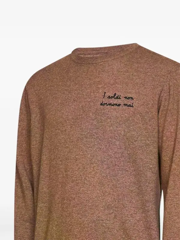 MC2 SAINT BARTH Wall Street Embroidered Sweater - Brown