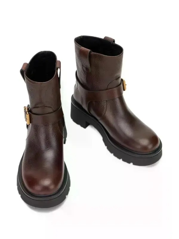 STUART WEITZMAN Ren Moto Buckle-detail Biker Boots