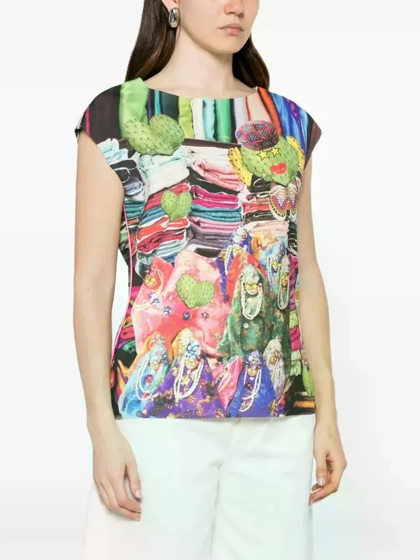 The Artistylist Graphic-print Cap-sleeve T-shirt