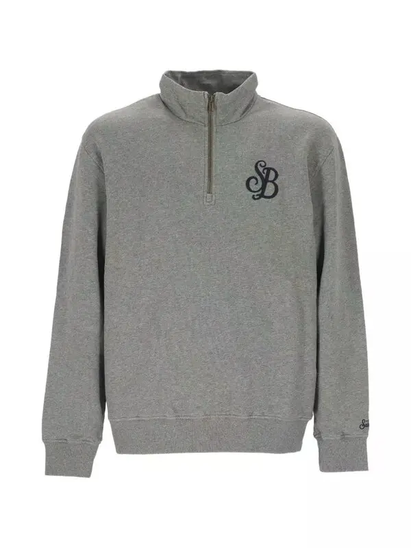 MC2 SAINT BARTH Kenneth Logo-embroidered Quarter-zip Sweatshirt