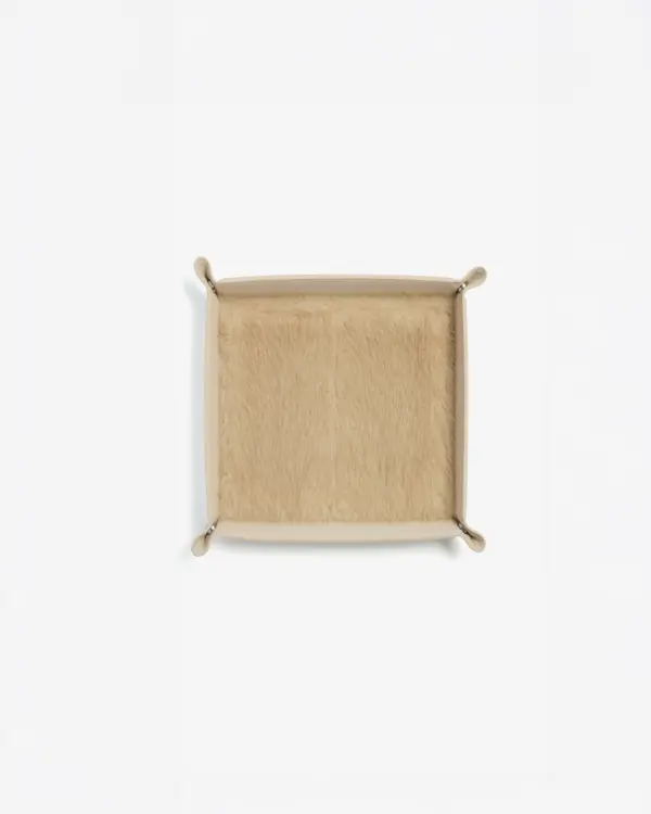 Apparis Mimi Shaved Mink Square Catchall - Beige/latte Multi