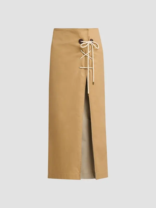 Moschino Cotton Gabardine Wrap Midi Skirt