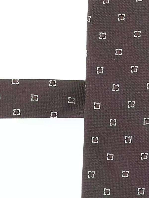 BOSS Italian-made Silk Tie With Jacquard Pattern - Brown
