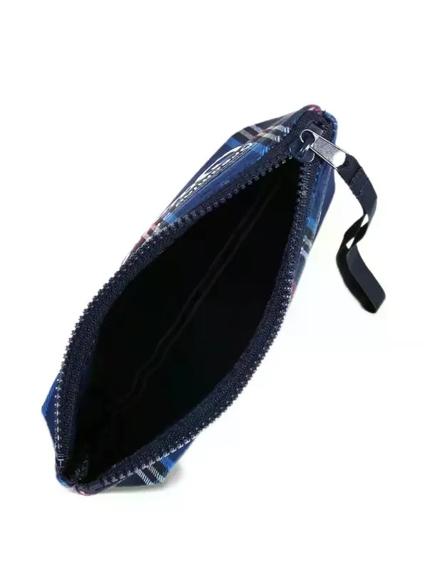 MC2 SAINT BARTH Aline Tartan-print Logo-print Clutch Bag