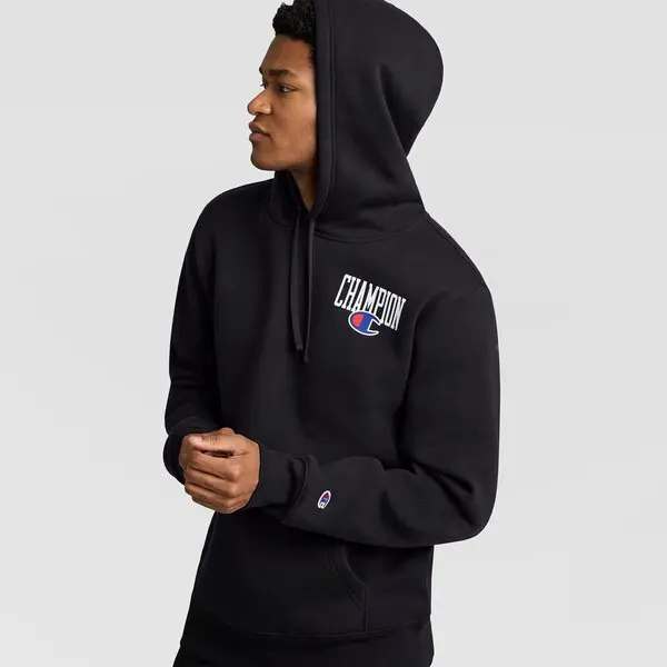 Champion Fleece Hoodie, Left Chest Graphic