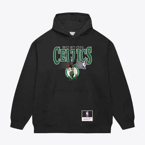 Mitchell & Ness Boston Celtics Team Name Stack & Logo Hoodie - Black