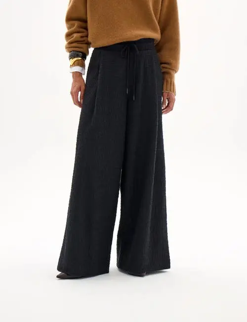 HUSH Taylor Textured Check Pants - Black