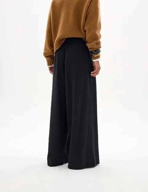 HUSH Taylor Textured Check Pants - Black