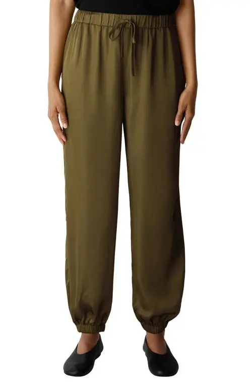 Eileen Fisher Satin Ankle Joggers