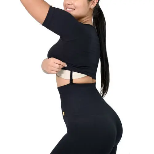 LECHERY® X Yahaira Shaping Leggings High Waist Double With Tummy Short Sleeve Set