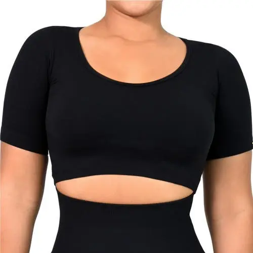 LECHERY® X Yahaira Shaping Leggings High Waist Double With Tummy Short Sleeve Set
