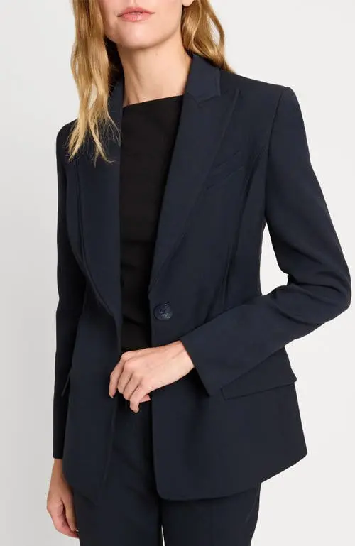 Santorelli Jess Single Button Jacket In Soft Stretch Crepe