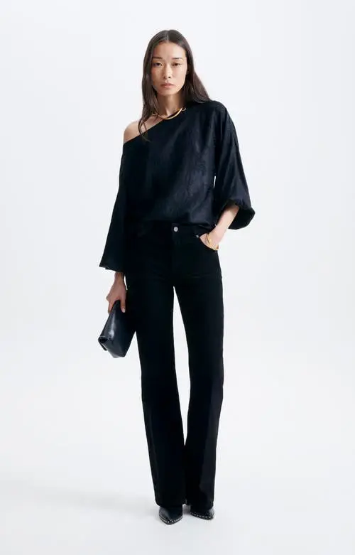 Vanessa Bruno Hylf Boat Neck Jacquard Blouse