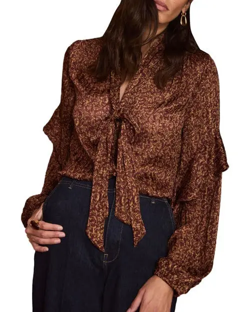 Mint Velvet Floral Print Pussybow Blouse