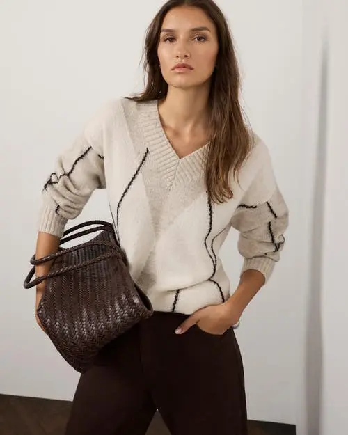 Mint Velvet Argyle Wool Blend Jumper
