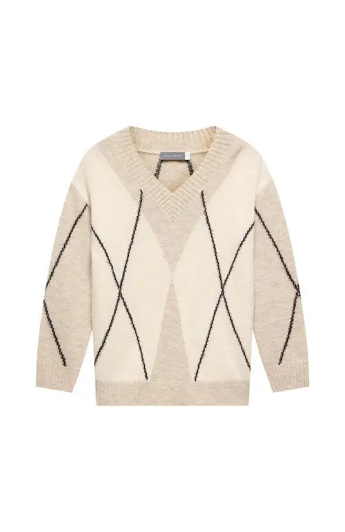 Mint Velvet Argyle Wool Blend Jumper