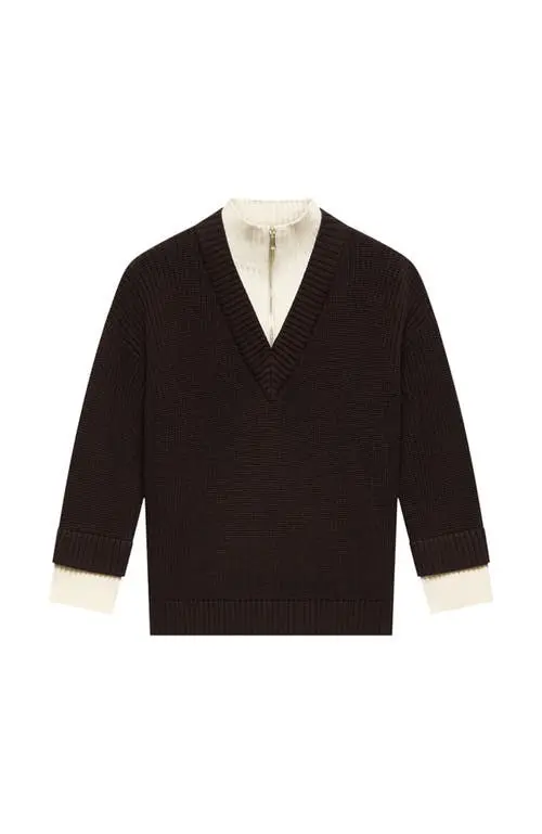 Mint Velvet Layered Funnel Neck Zip Jumper