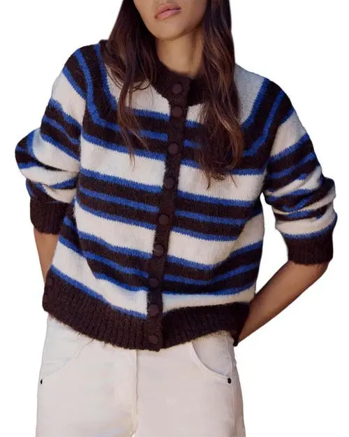 Mint Velvet Multi Striped Knit Cardigan