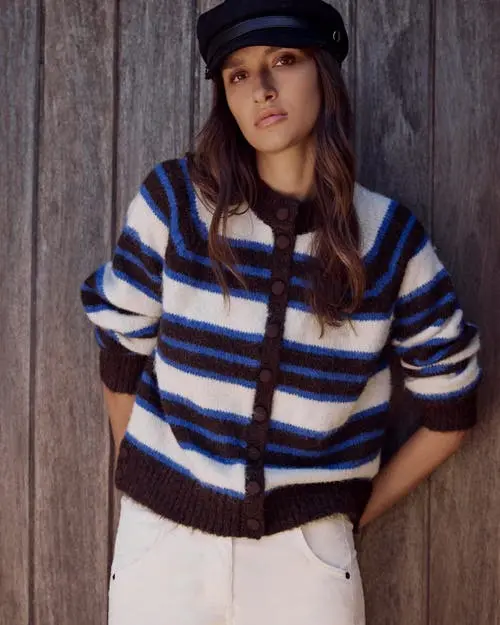 Mint Velvet Multi Striped Knit Cardigan
