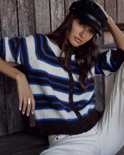 Mint Velvet Multi Striped Knit Cardigan