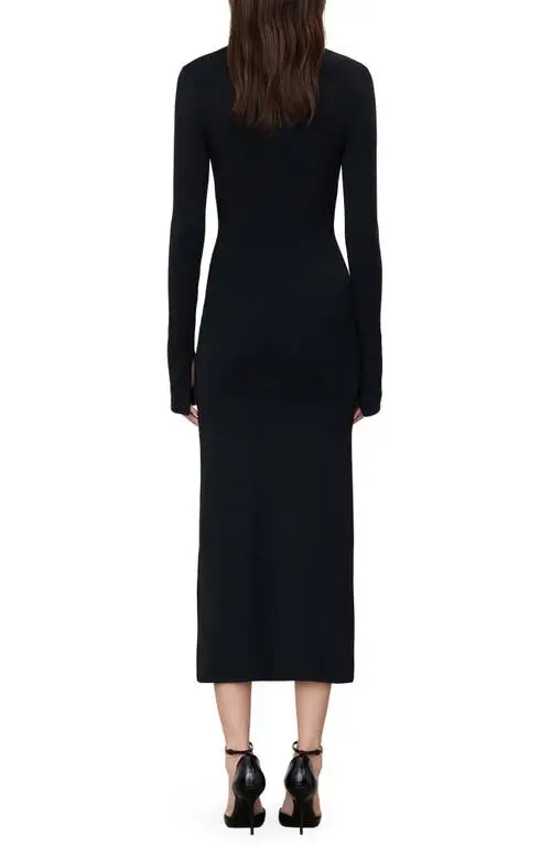 Eterne Deep V-neck Midi Dress
