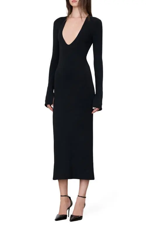 Eterne Deep V-neck Midi Dress