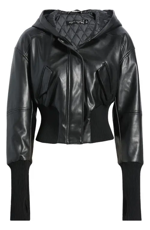 Blanc Noir Romeo Faux Leather Zip Hoodie