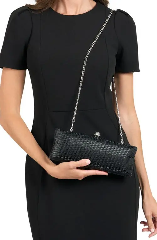 Nina Ember Crystal Embellished Clutch - Black