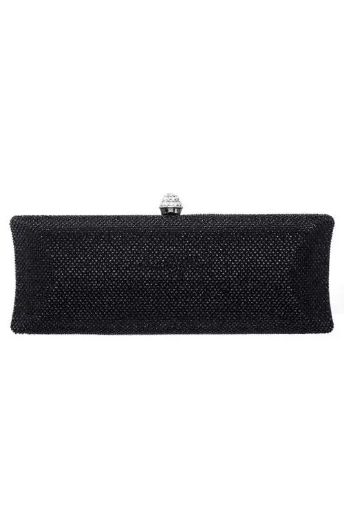 Nina Ember Crystal Embellished Clutch - Black