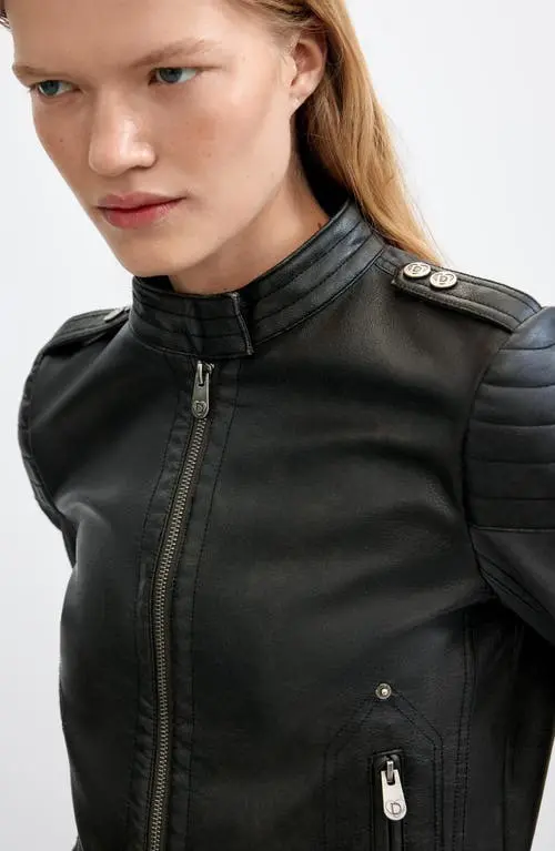 Desigual Faux Leather Moto Jacket
