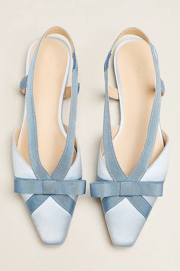 Maeve Ribbon Slgback Flats - Light Blue