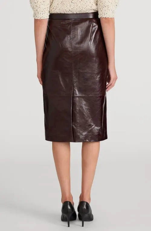 FRAME Veda Leather Midi Skirt