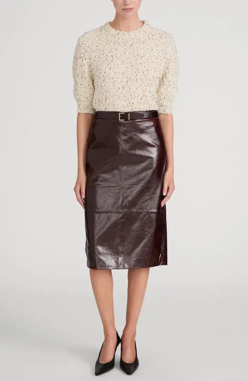 FRAME Veda Leather Midi Skirt