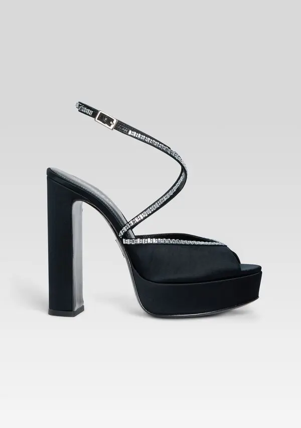 Retrofete Maia Platform Sandal - Black/clear