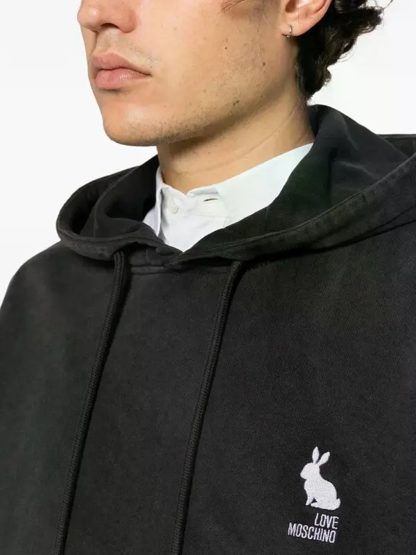 Moschino Rabbit-embroidered Faded Hoodie