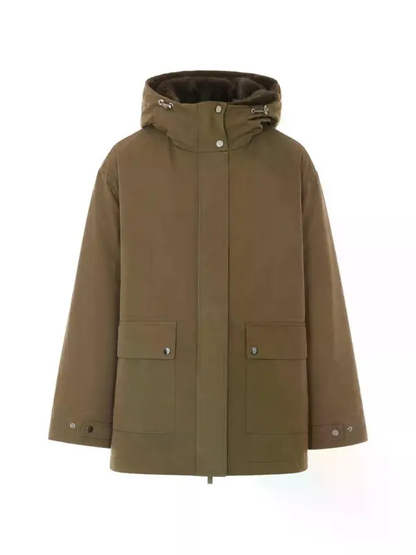 LOU ANDREA Faux-fur Trim Hooded Parka
