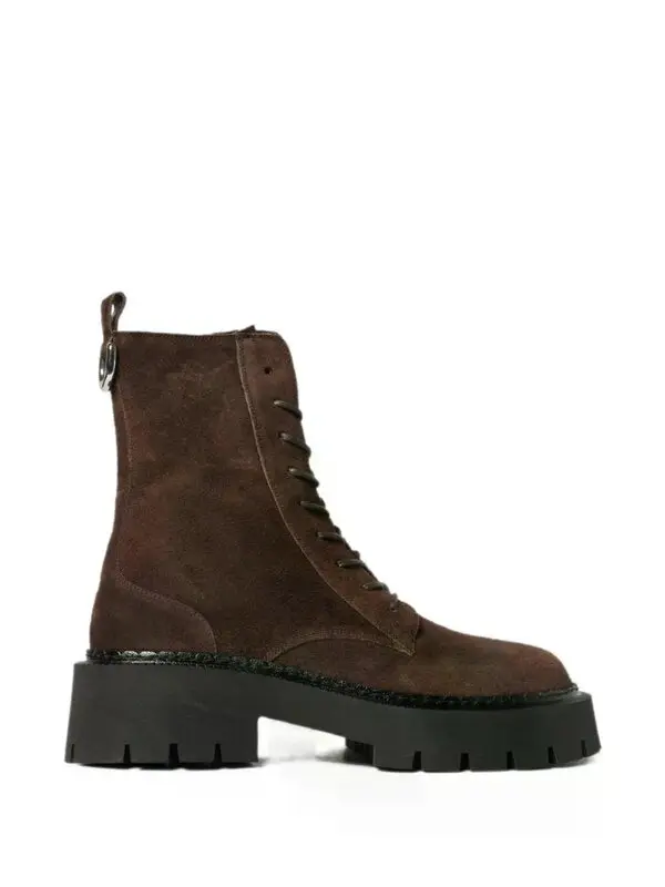 VIC MATIE Lace-up Suede Boots - Brown