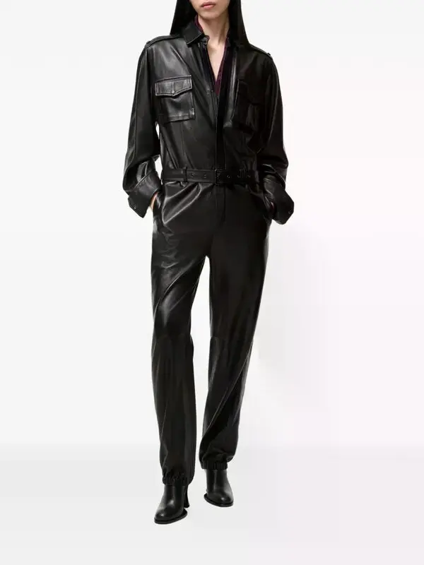 Burberry Leather Jumpsuit - Black