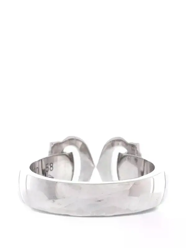 Cartier Vintage C De 18k White Gold With Diamonds Ring